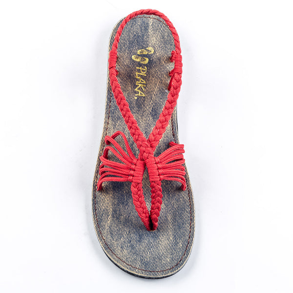 Seashell Summer Sandals for Women | Red - Plaka Sandals