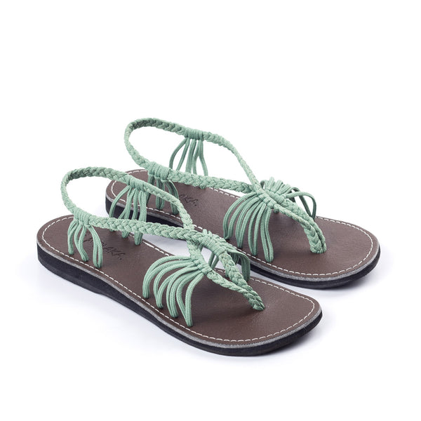 Seashell Summer Sandals for Women | Sage Green - Plaka Sandals